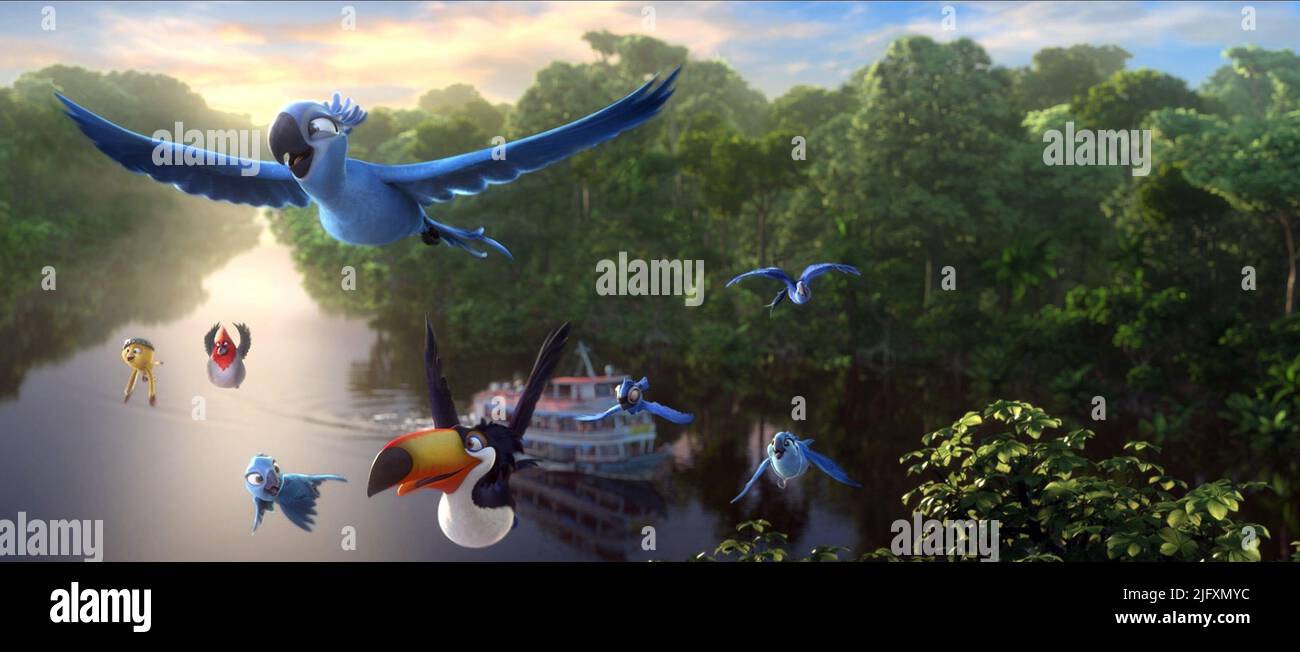 BLU, JEWEL, NICO, RAFAEL, PEDRO, RIO 2, 2014 Stock Photo - Alamy