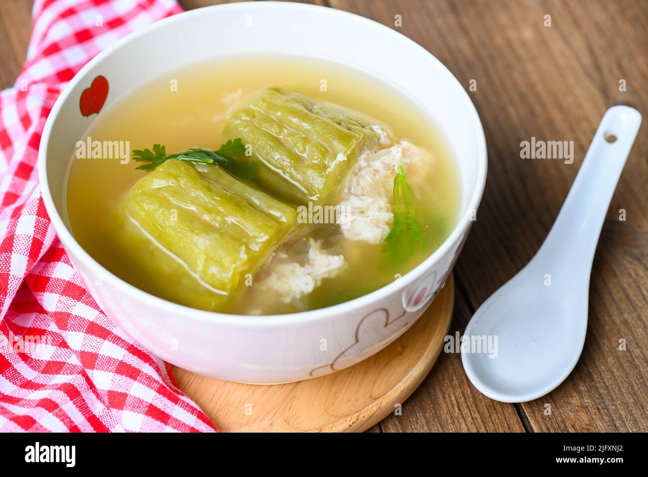 Stuffed bitter gourd with seasoned minced pork soup , Menu healthy food ...