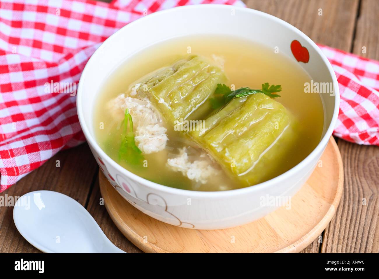 Stuffed bitter gourd with seasoned minced pork soup , Menu healthy food ...