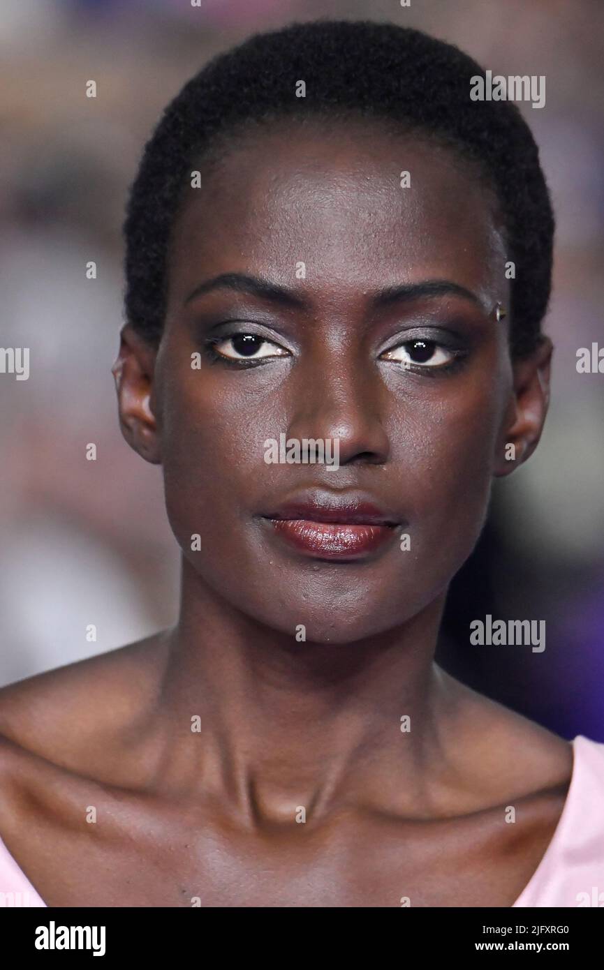 Paris, France, July 5 2022. A model walks on the runway at the Alexis ...