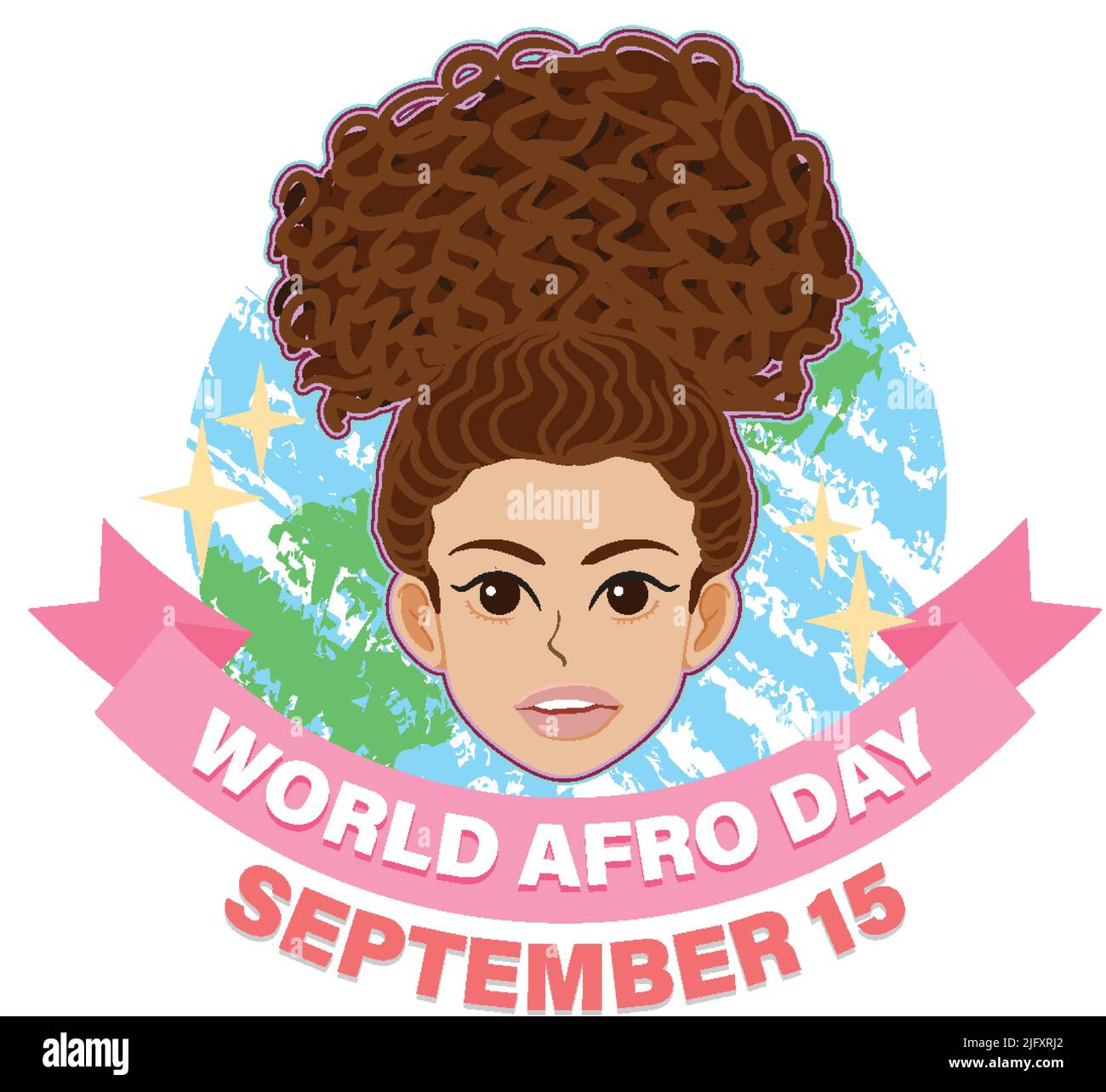 World Afro Day September 15 Banner Design illustration Stock Vector ...