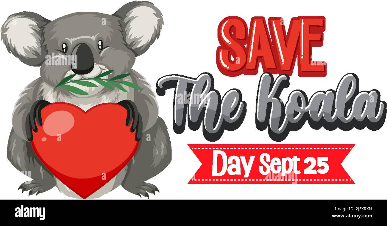 Save the koala day banner design illustration Stock Vector Image & Art ...