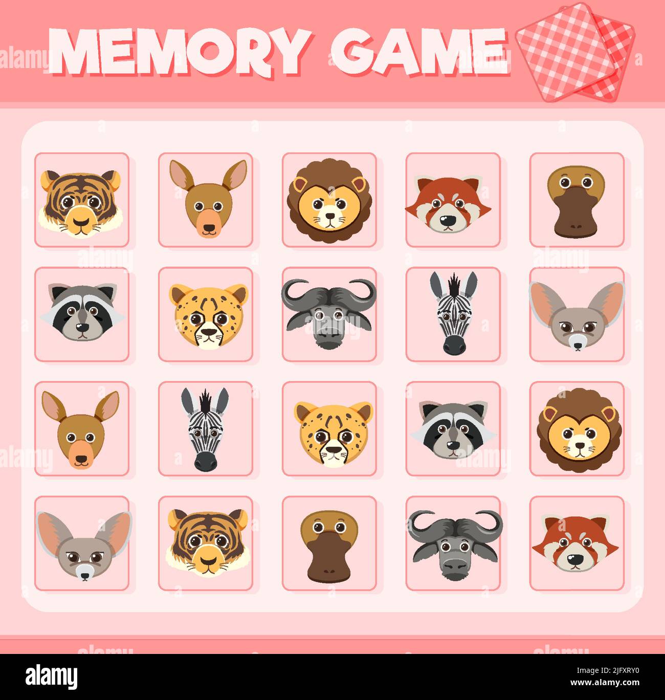 Animal memory card game illustration Stock Vector Image & Art - Alamy