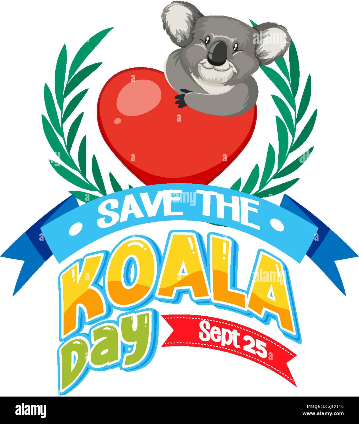 Save the koala day banner design illustration Stock Vector Image & Art ...