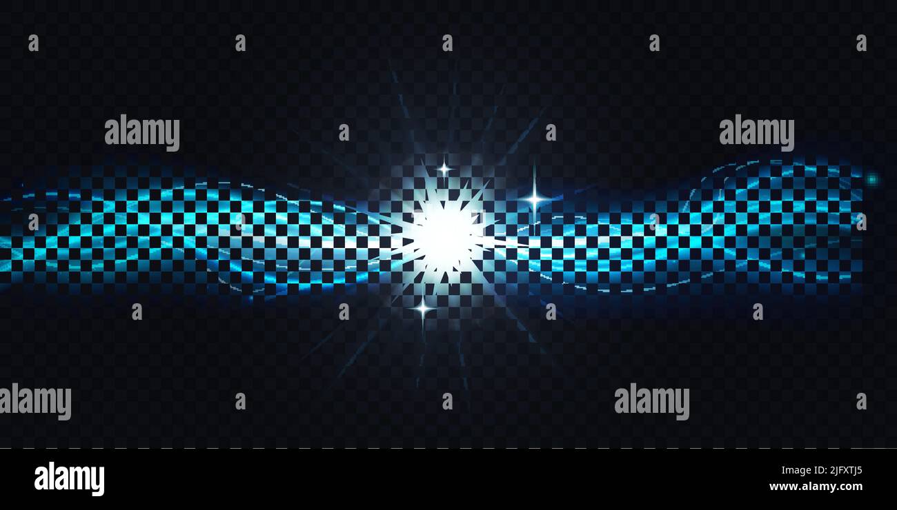 Abstract shiny azure blue color waves connect and flow vector ...