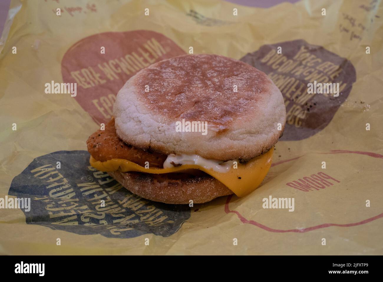 chicken mcmuffin breakfast sandwich Mcdonalds Stock Photo - Alamy