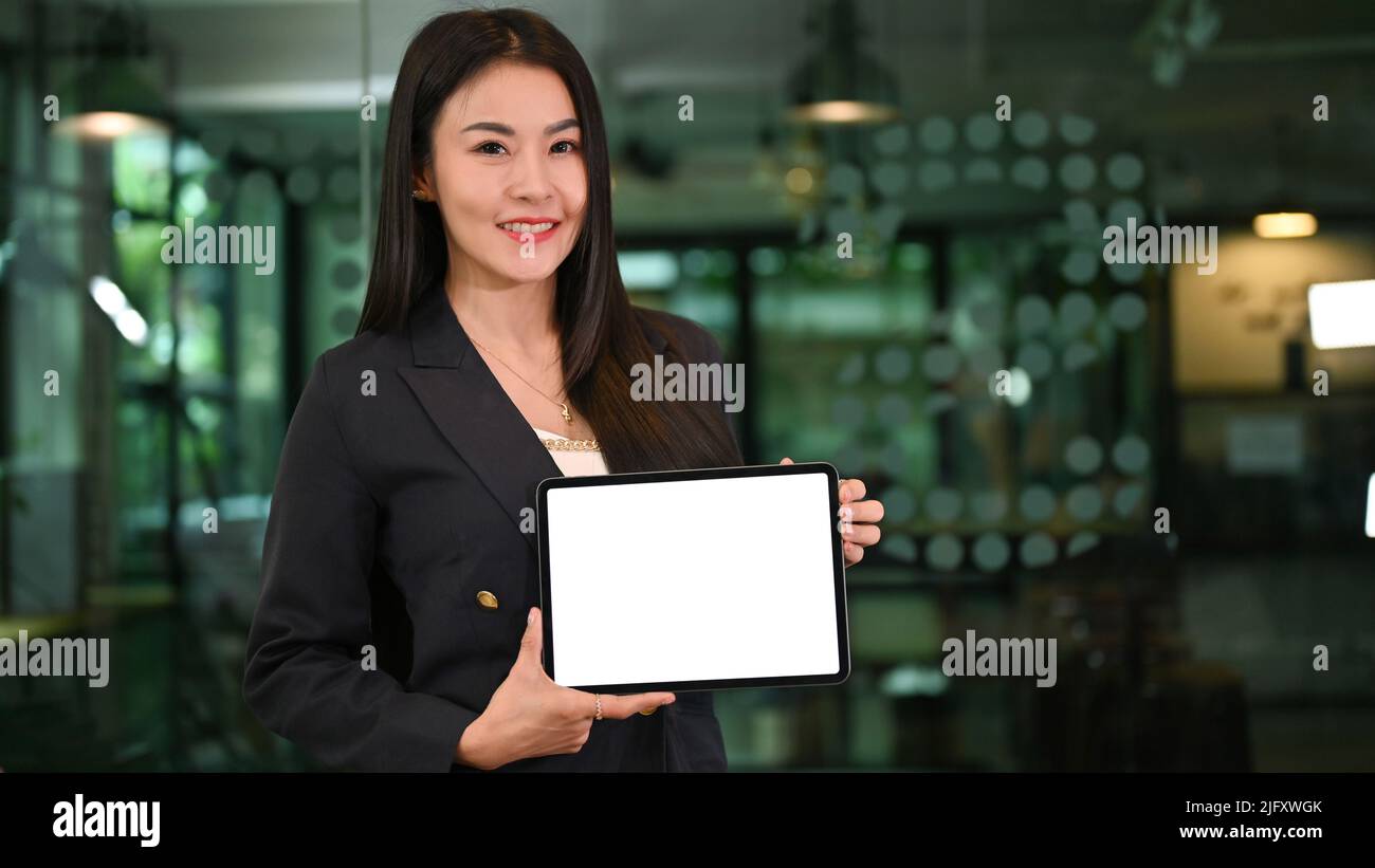 Beautiful and attractive Asian businesswoman or female marketing ...