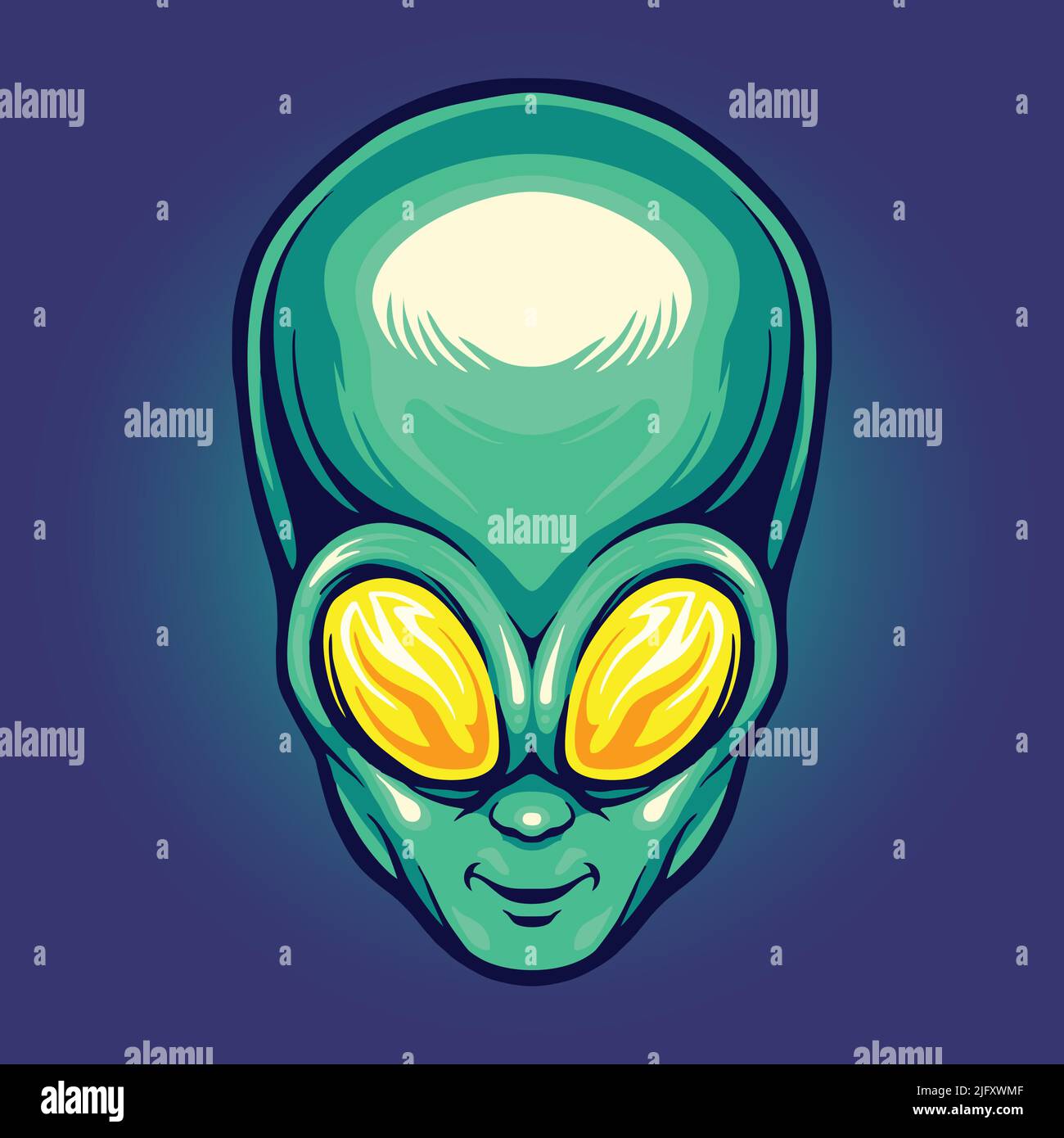 Alien head cartoon logo mascot vector illustrations for your work logo ...