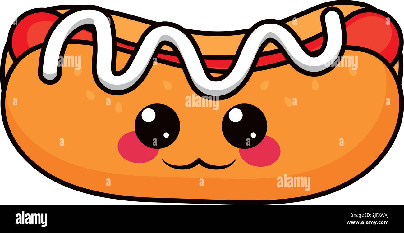 kawaii hot dog icon Stock Vector Image & Art - Alamy