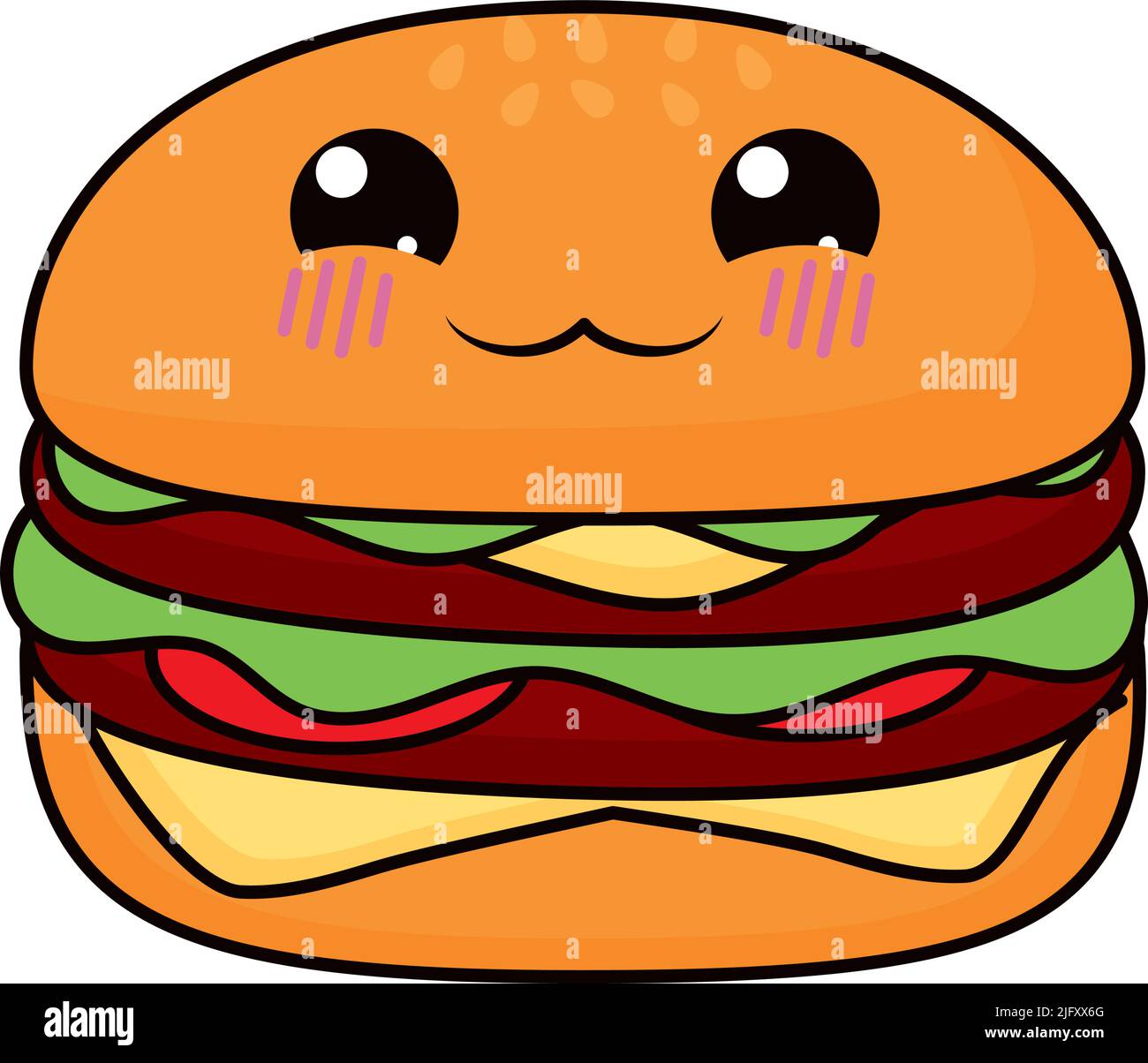 Cute hamburger cartoon character Stock Vector Images - Alamy