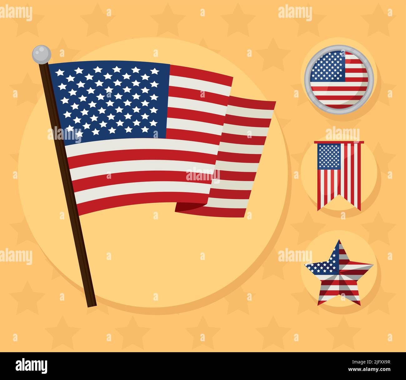 usa flags icon set Stock Vector Image & Art - Alamy
