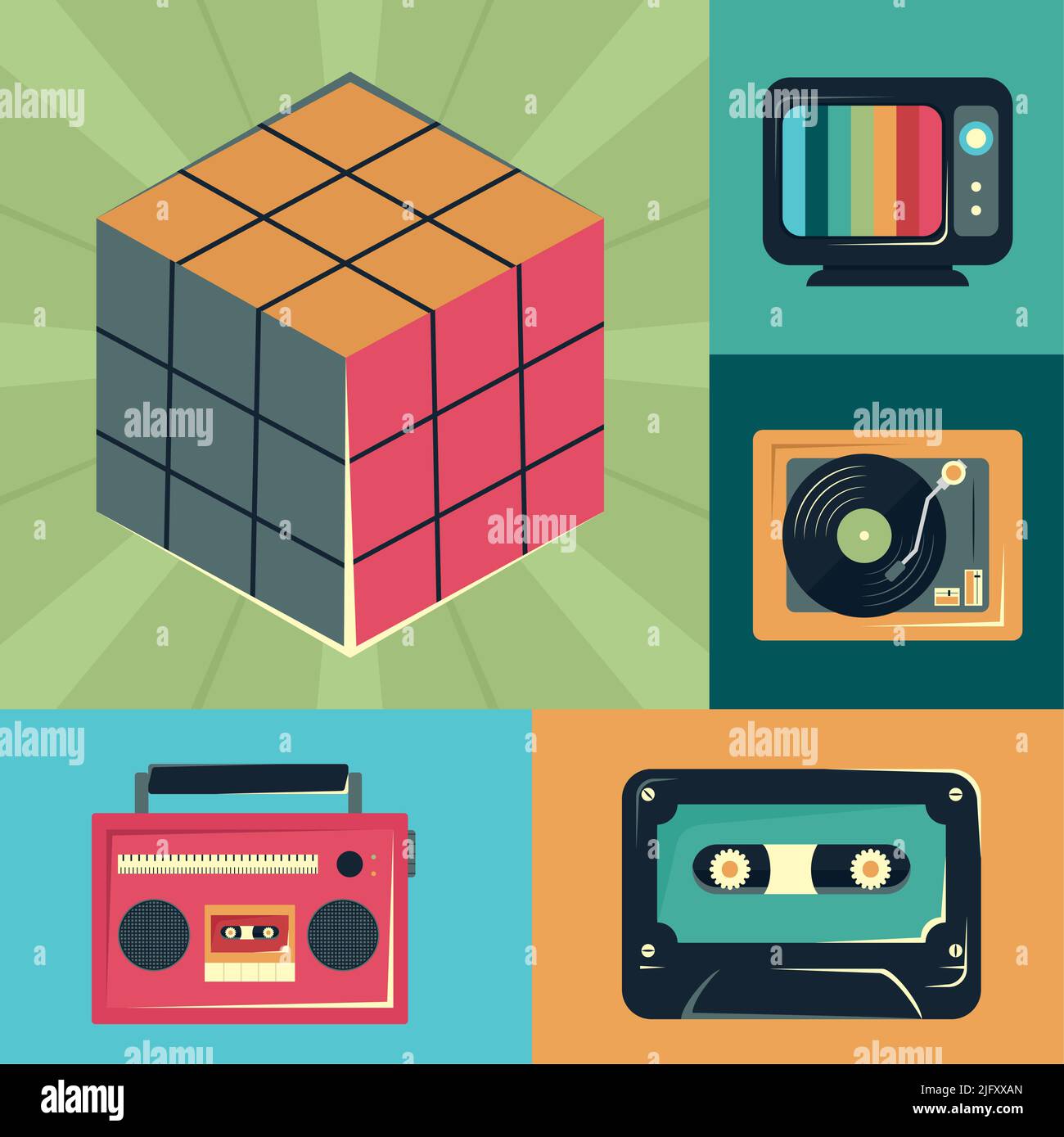 retro icon set Stock Vector Image & Art - Alamy