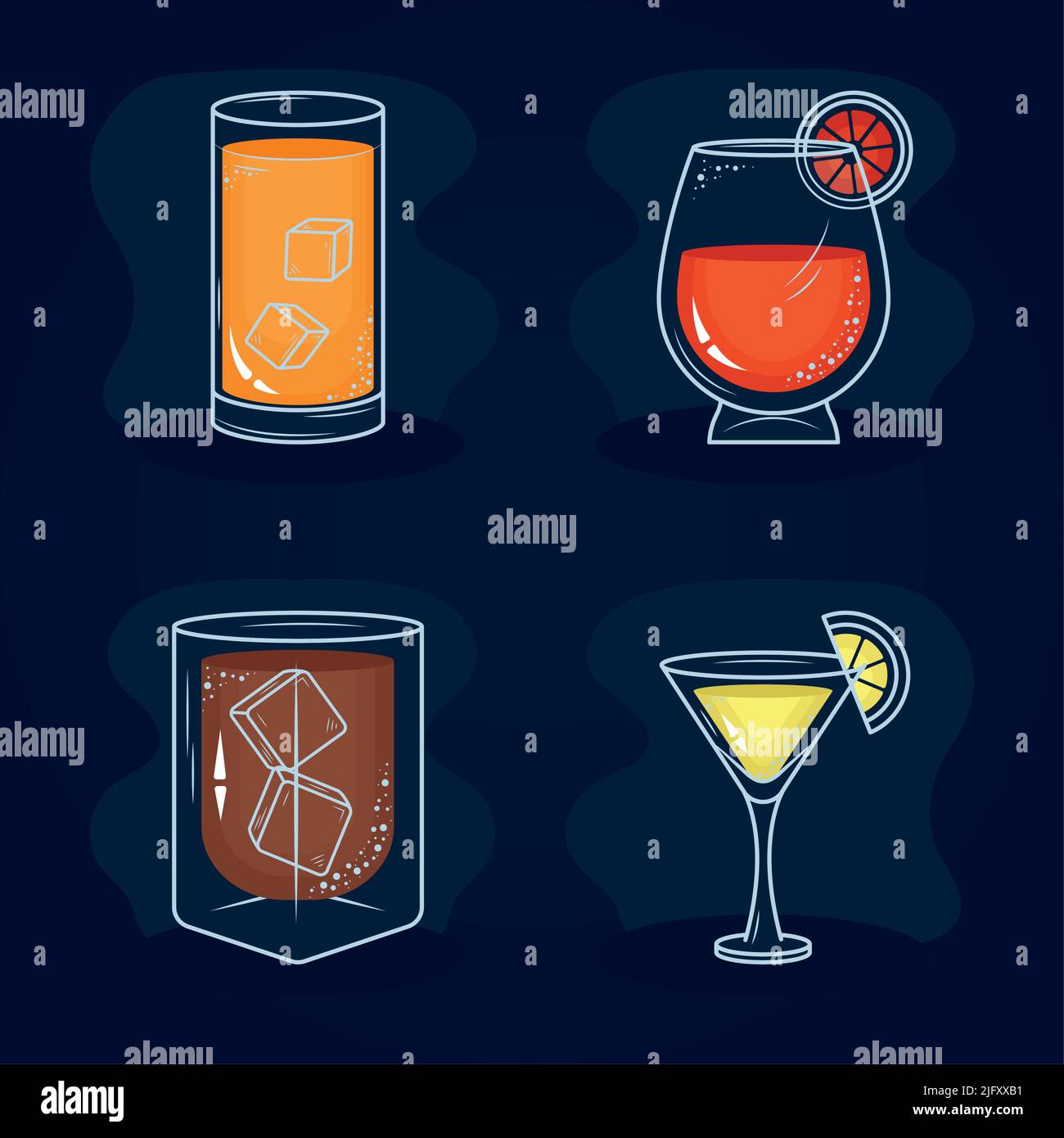 cocktails icon set design Stock Vector Image & Art - Alamy
