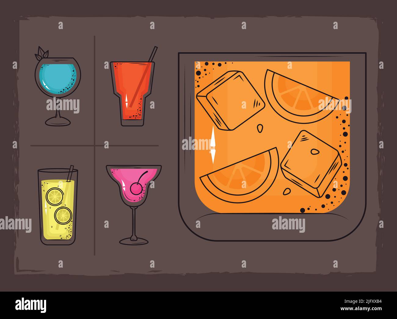 colorful cocktails icon collection Stock Vector Image & Art - Alamy