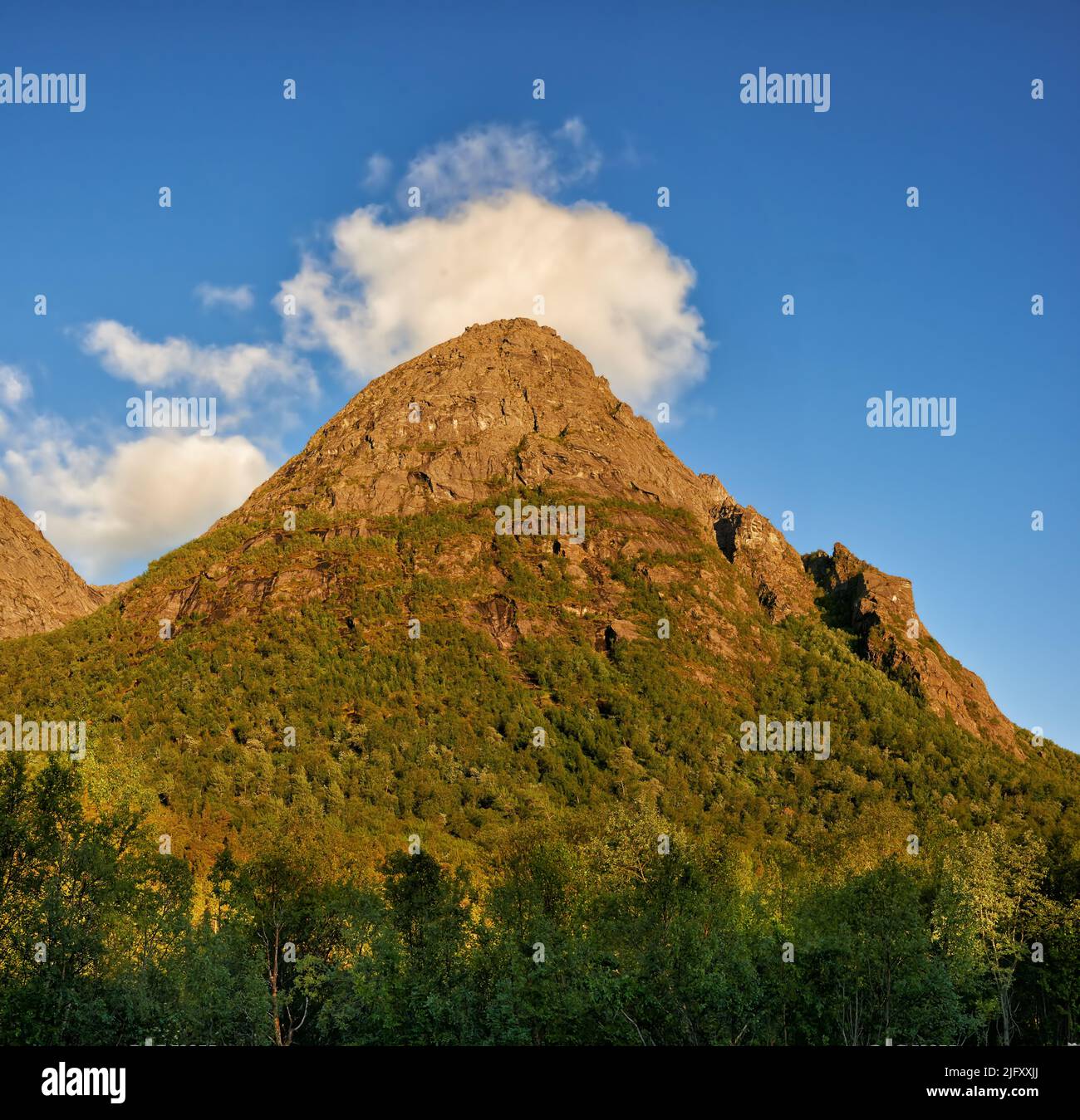 Landscape of mountains north of the polar and arctic circle in Denmark ...