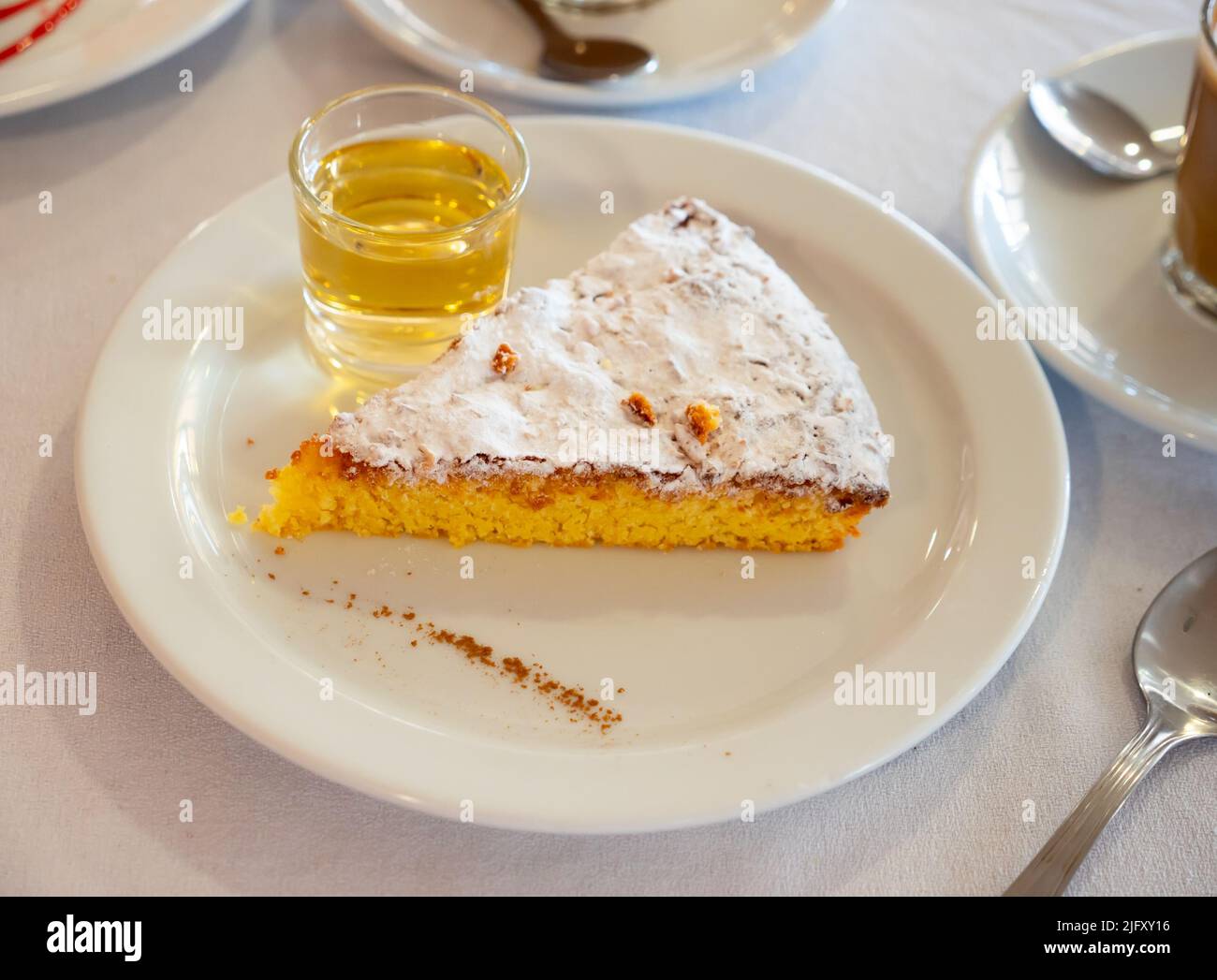 Traditional Spanish almond cake Tarta de Santiago Stock Photo - Alamy