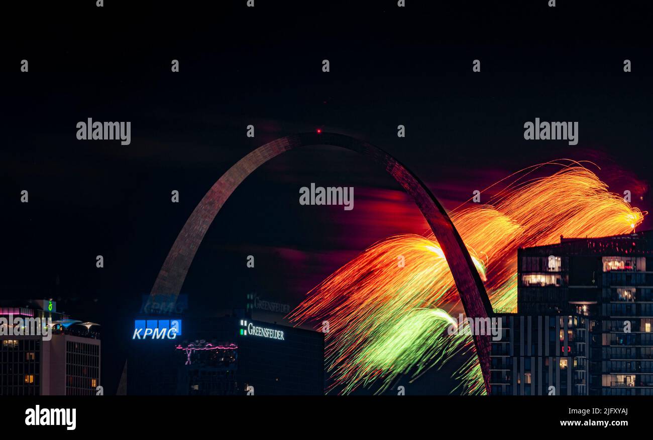 ST. LOUIS (July 4, 2022) Fourth of July fireworks erupt over the ...