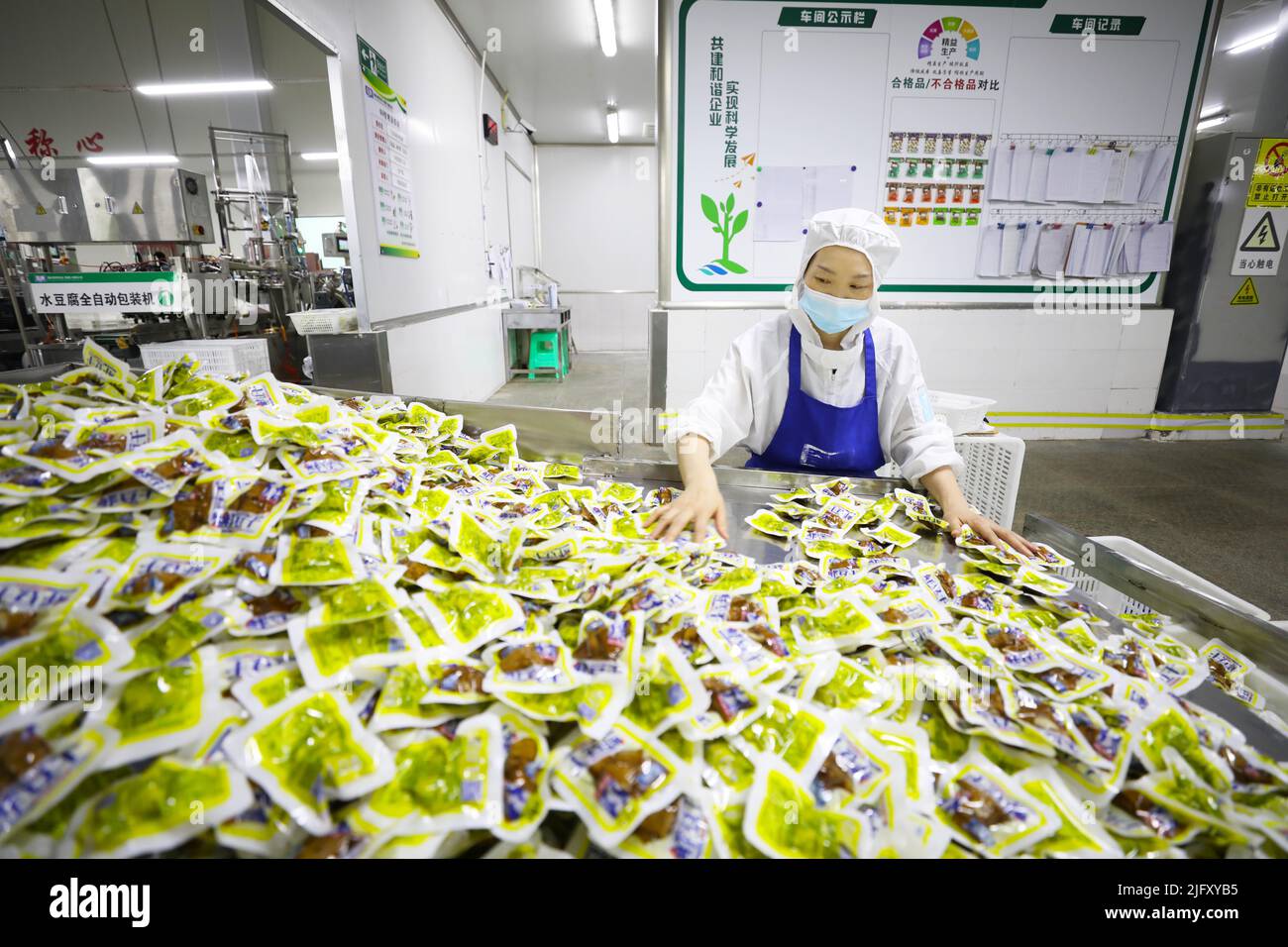 CHONGQING, CHINA - JULY 5, 2022 - Workers spot check the quality of ...