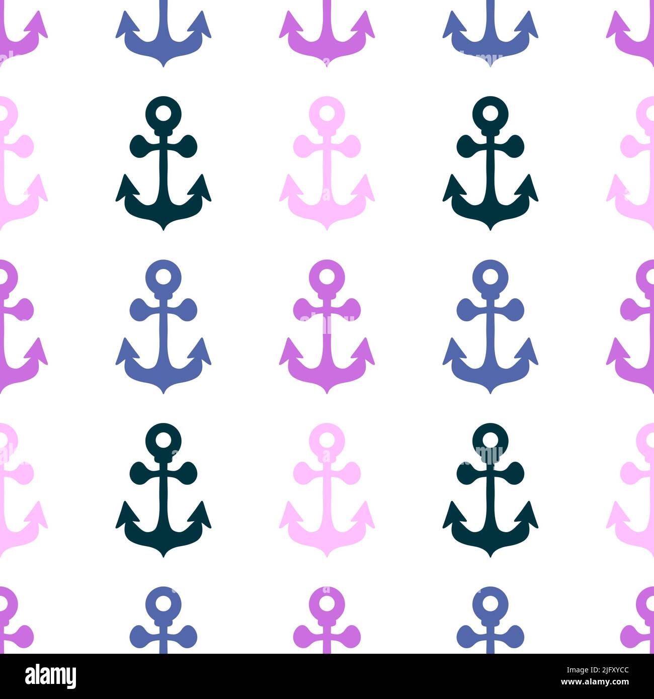 Summer sea anchors seamless pattern for fabrics and clothes and ...