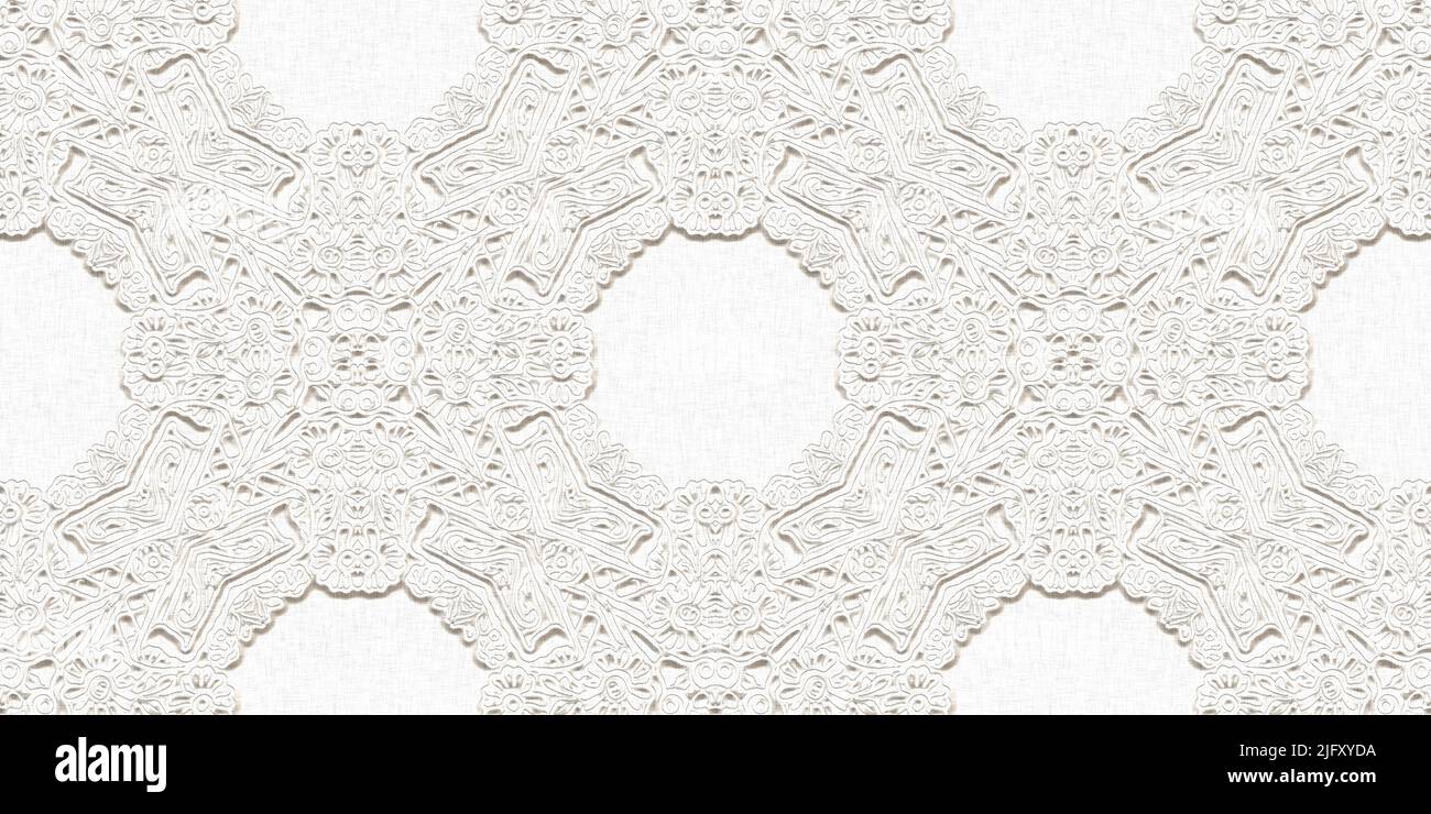 White on White linen lace effect border background. Minimal stylish ...
