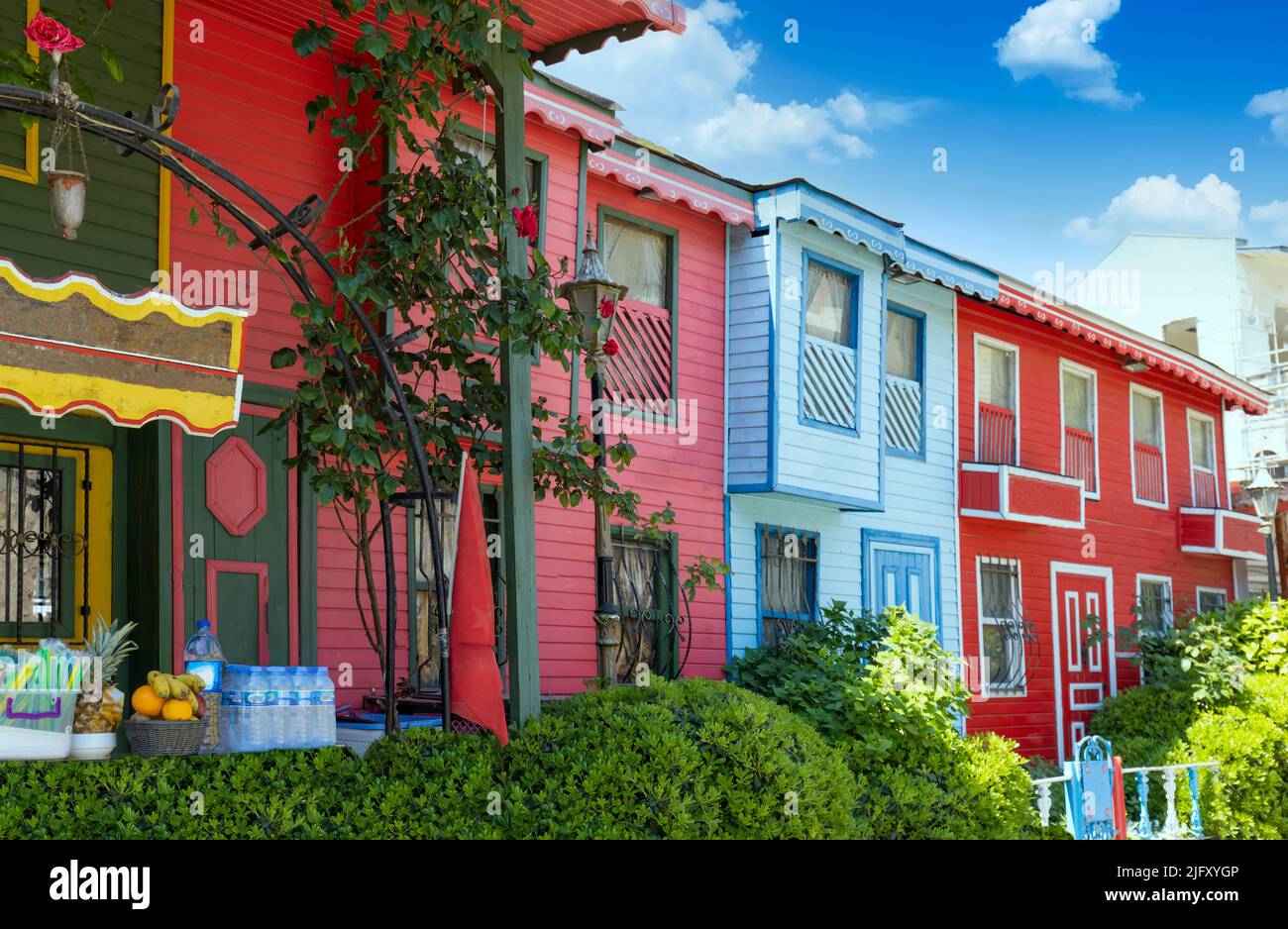 Turkey, Istanbul Colorful historic center buildings of Fatih district ...