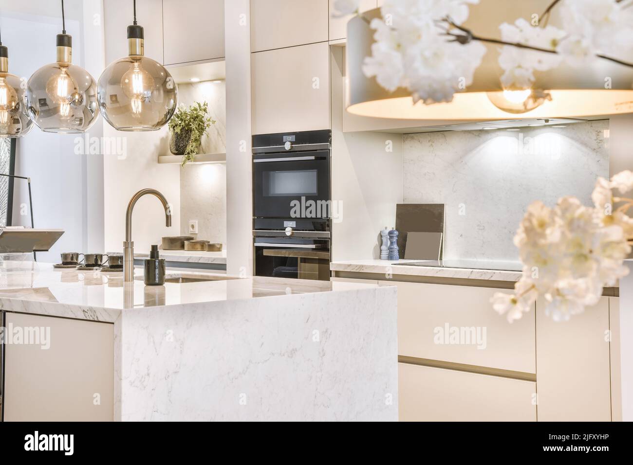 Interior of a beautiful kitchen of an elite house Stock Photo - Alamy