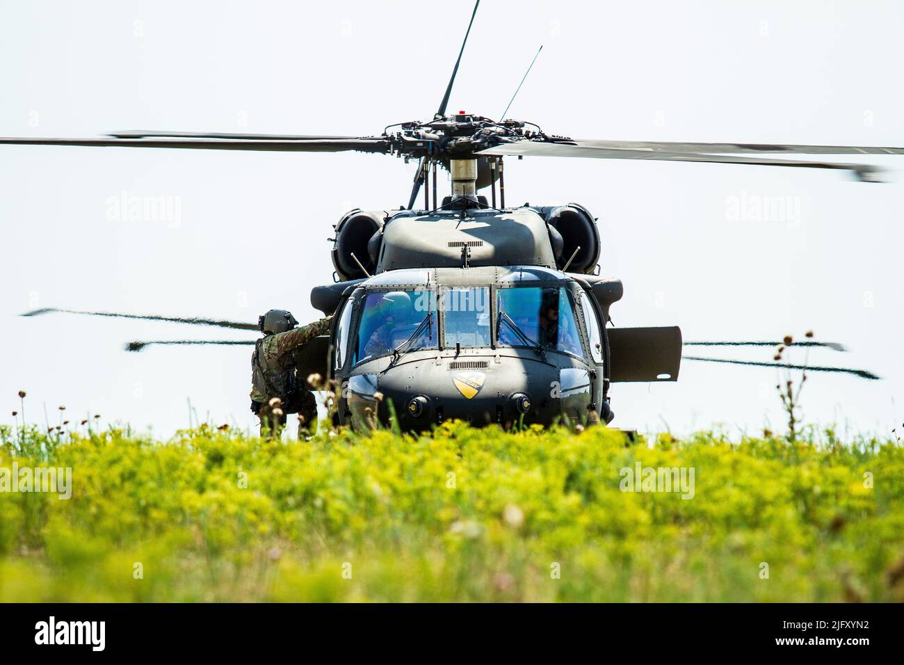 MIHAIL KOGĂLNICEANU, Romania-- Two UH60M Black Hawks with Bravo Company ...