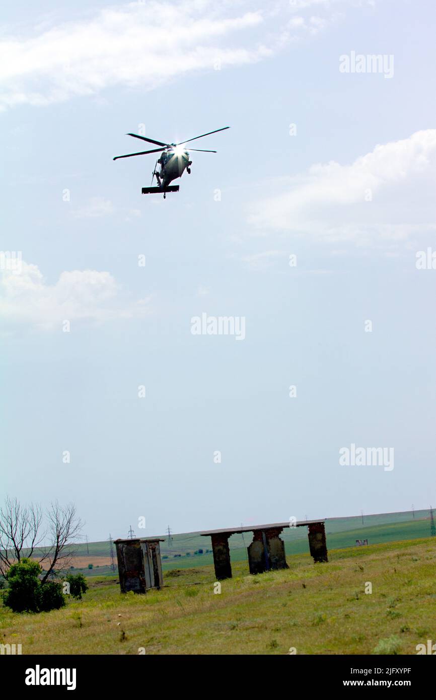 MIHAIL KOGĂLNICEANU, Romania-- A UH60M Black Hawk with Bravo Company, 3 ...