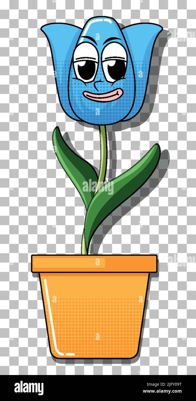 Flower cartoon character in pot illustration Stock Vector Image & Art ...
