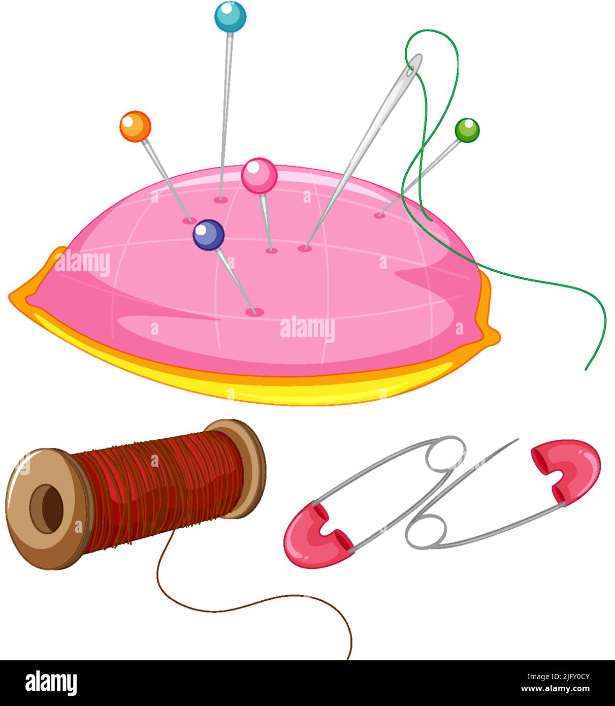 Isolated sewing kit on white background illustration Stock Vector Image ...