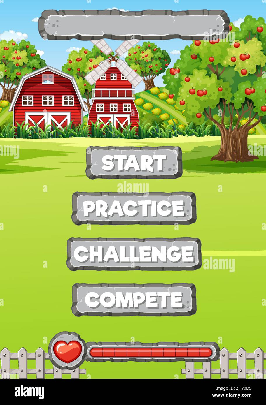 Game template rural farm background illustration Stock Vector Image ...