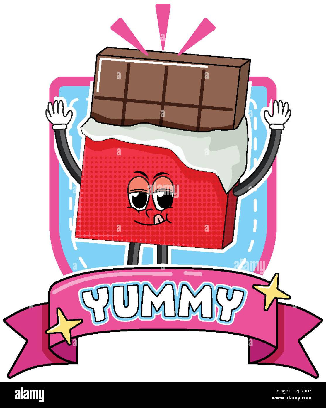 Funny chocolate bar character banner illustration Stock Vector Image ...