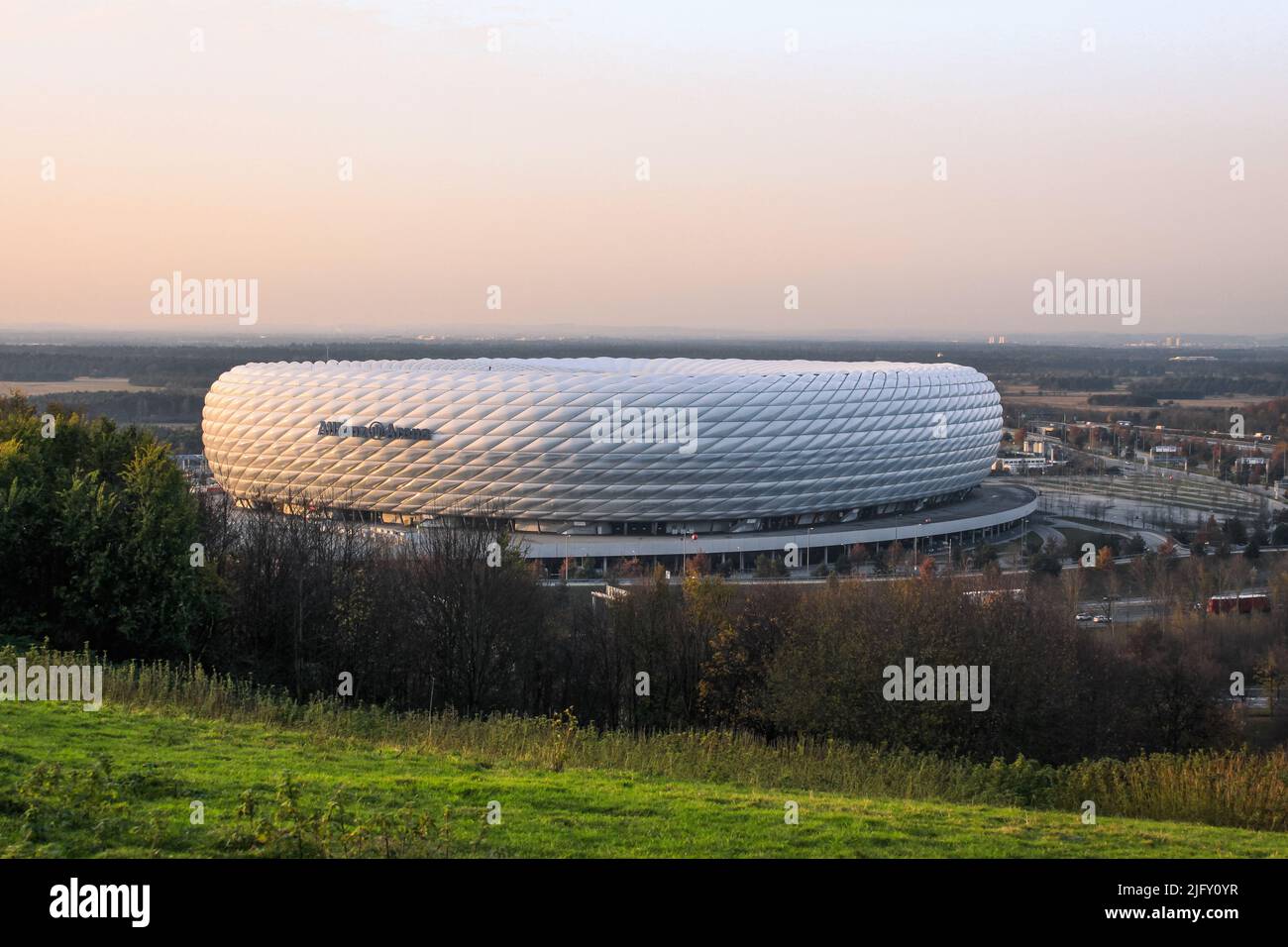 Long exposure of the Allianz Arena in Munich Stock Photo - Alamy