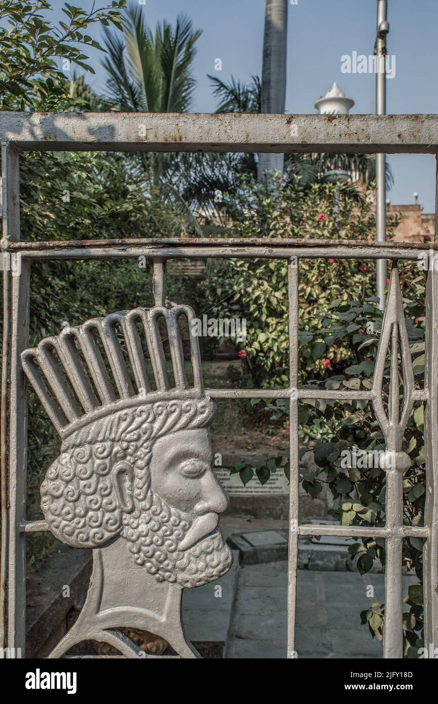 01 05 2018 Metal Sculpture Of Great King Cyrus On Iron Gate Of ...