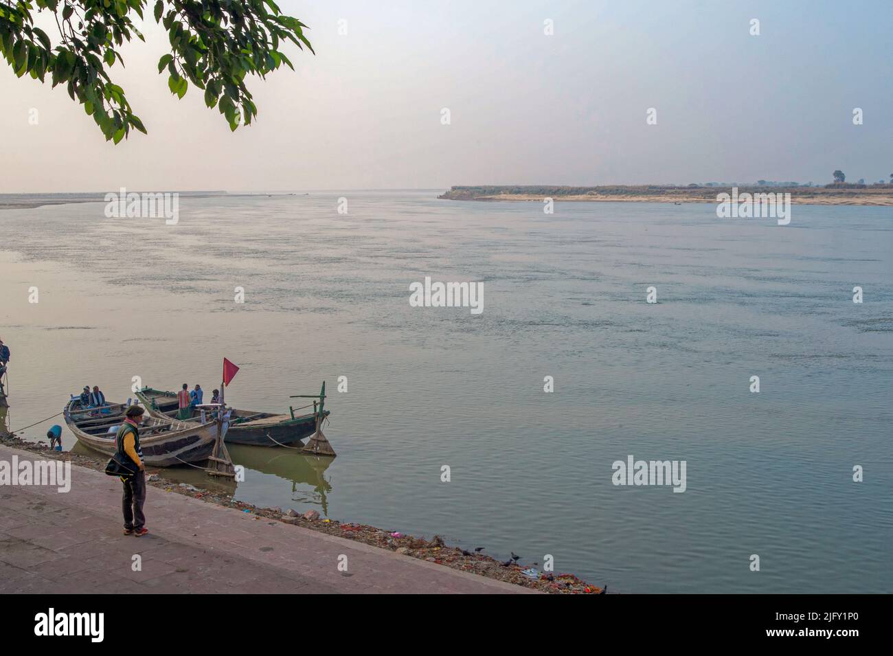 12 18 2014 River Gunga at Radha Krishna Ghat, the Ganga ghat at the ...