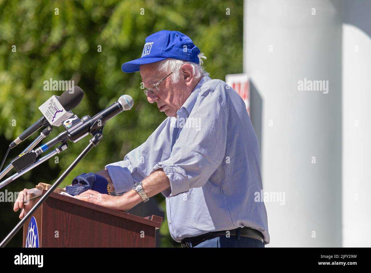 Vermont senator and former presidential candidate Bernie Sanders held a ...