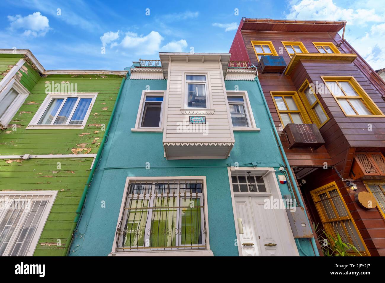 Turkey, Istanbul Colorful historic center buildings of Fatih district ...