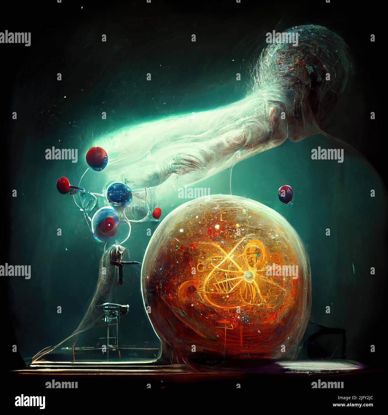 Scientific exploration, conceptual illustration Stock Photo - Alamy