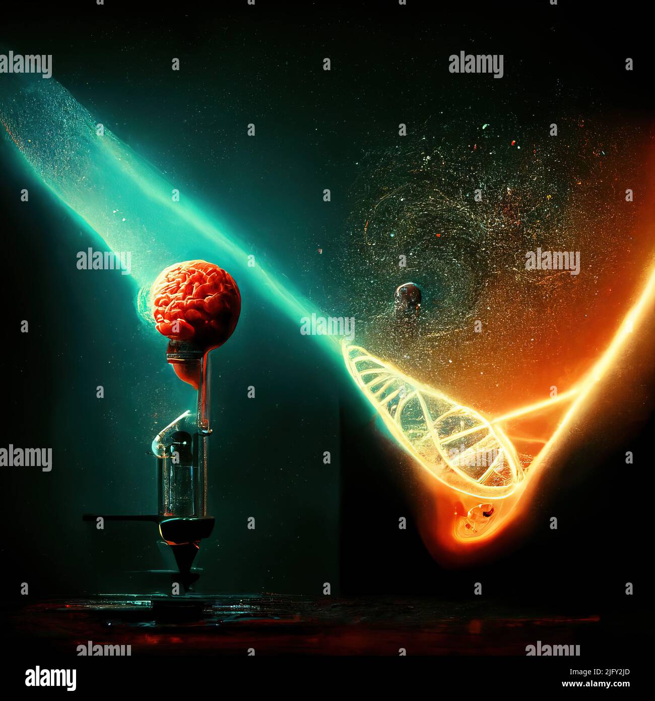 Scientific exploration, conceptual illustration Stock Photo - Alamy