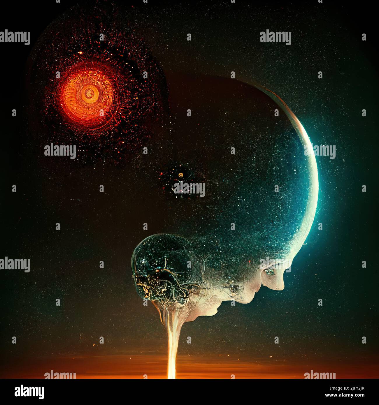 Scientific exploration, conceptual illustration Stock Photo - Alamy