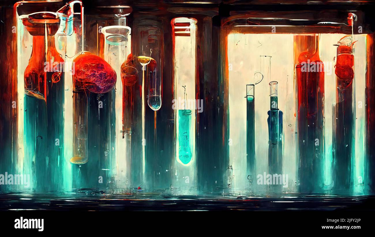 Scientific exploration, conceptual illustration Stock Photo - Alamy