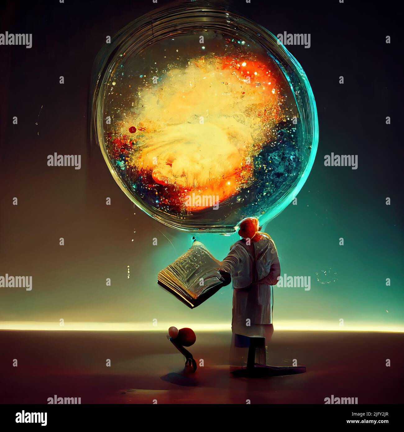 Scientific exploration, conceptual illustration Stock Photo - Alamy