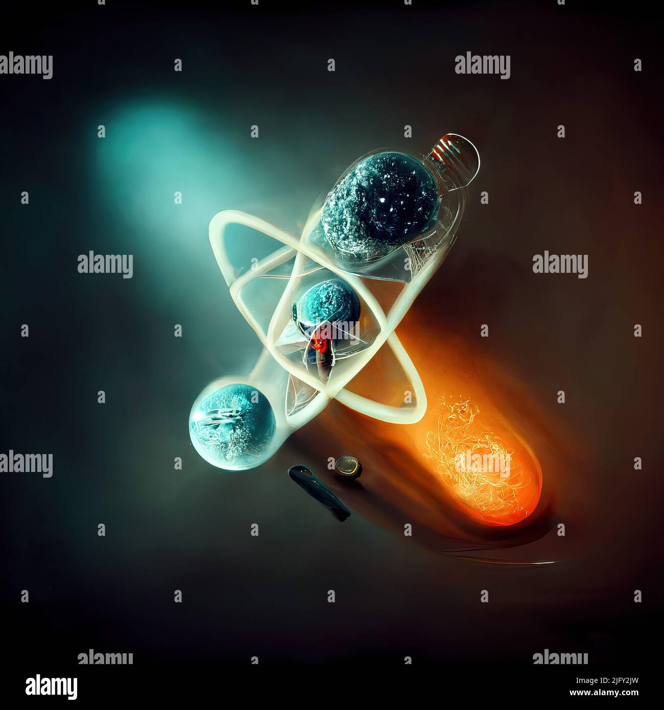Scientific exploration, conceptual illustration Stock Photo - Alamy