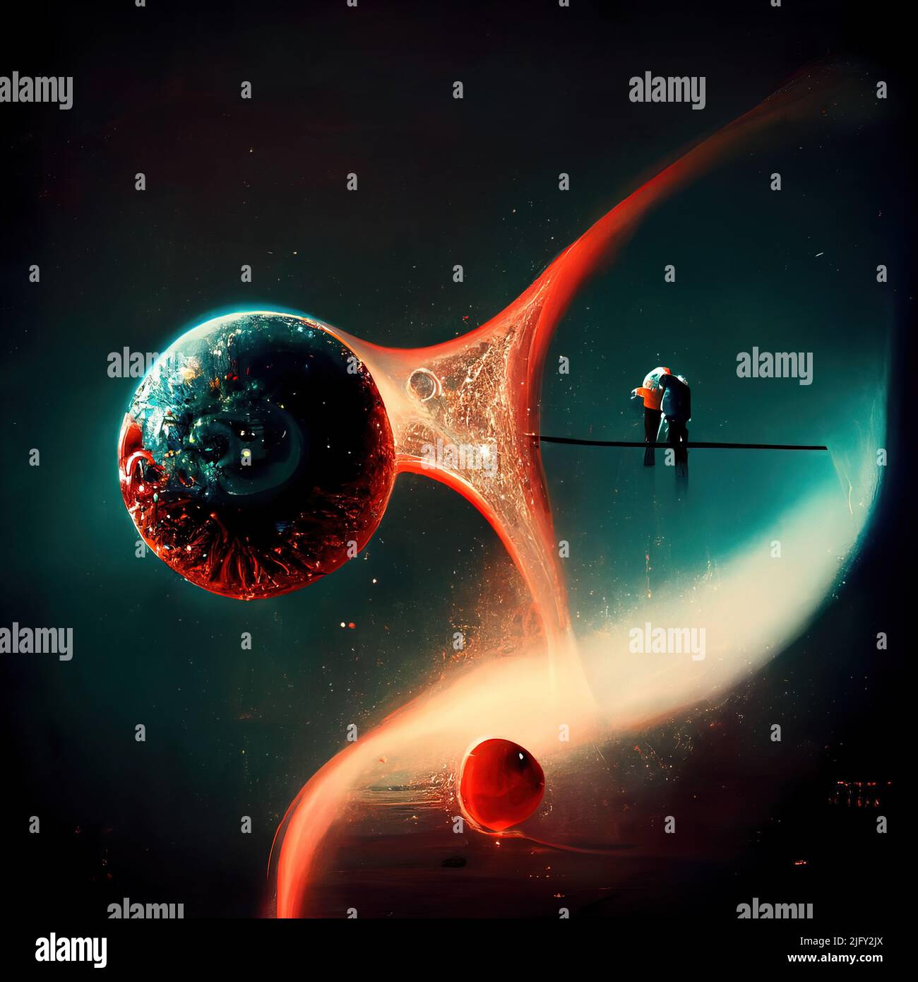 Scientific exploration, conceptual illustration Stock Photo - Alamy