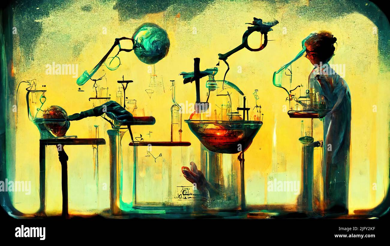 Scientific exploration, conceptual illustration Stock Photo - Alamy