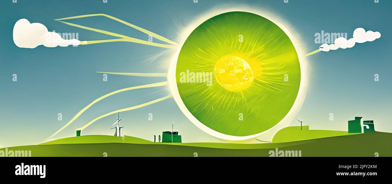 Solar technology, conceptual illustration Stock Photo - Alamy