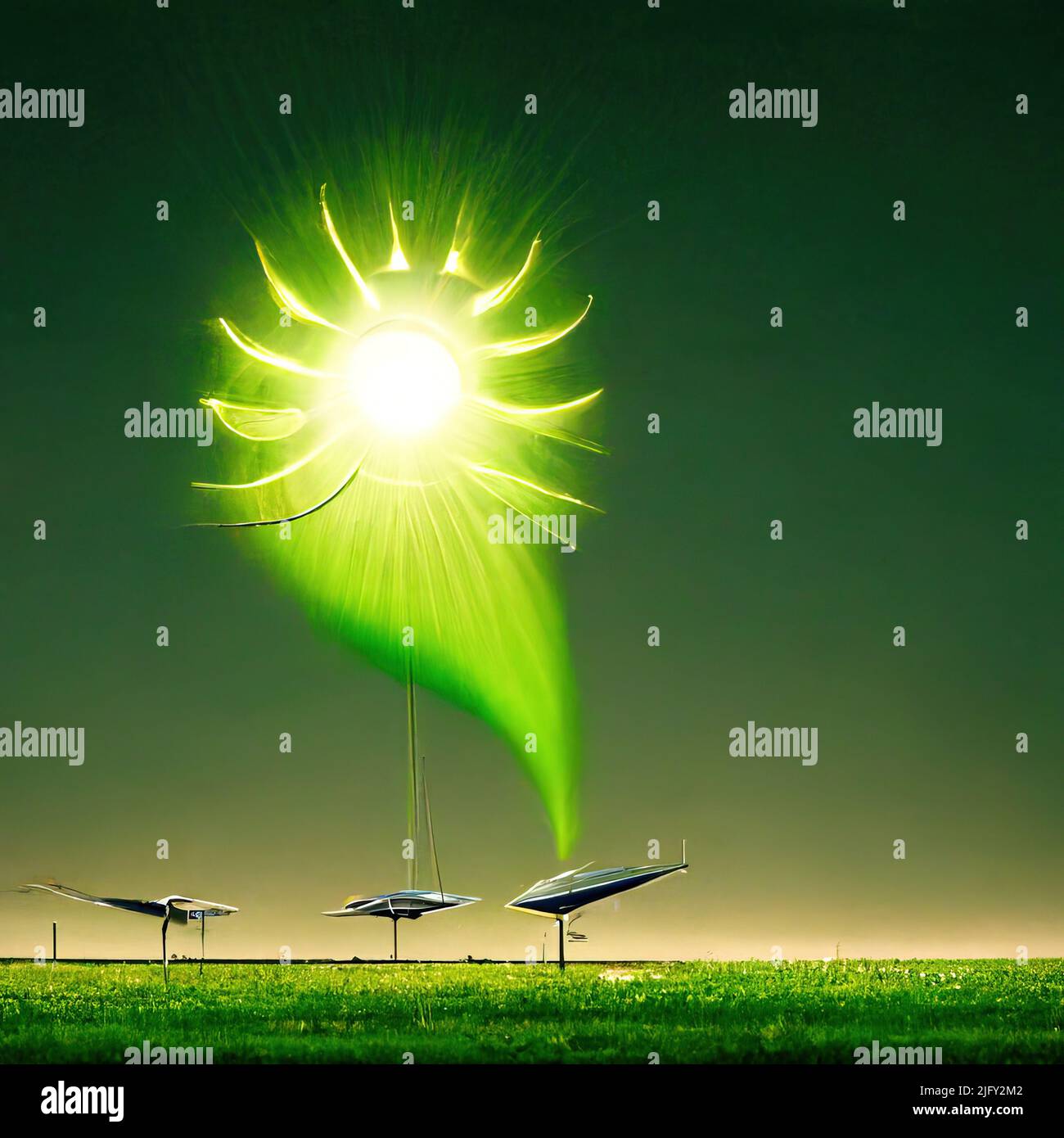 Solar technology, conceptual illustration Stock Photo - Alamy