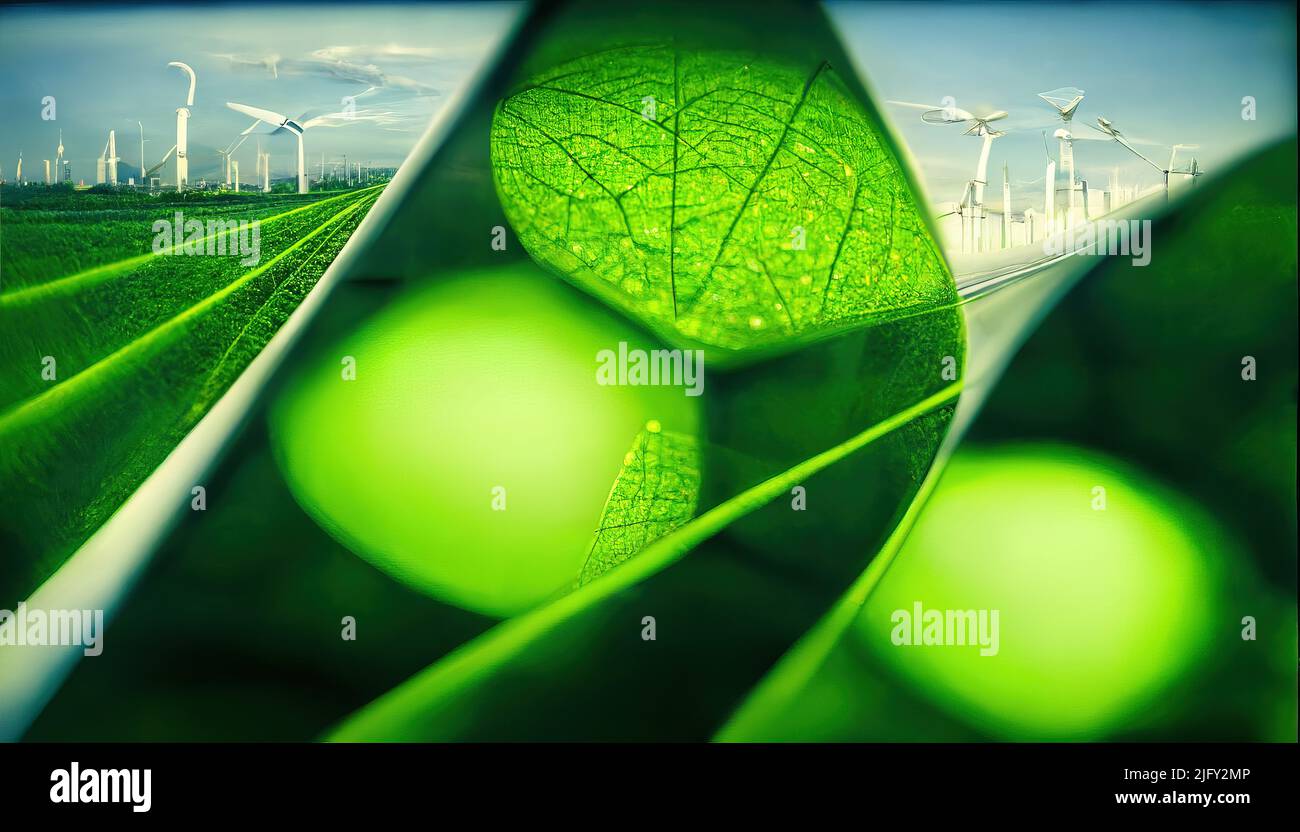 Green technology, conceptual illustration Stock Photo - Alamy