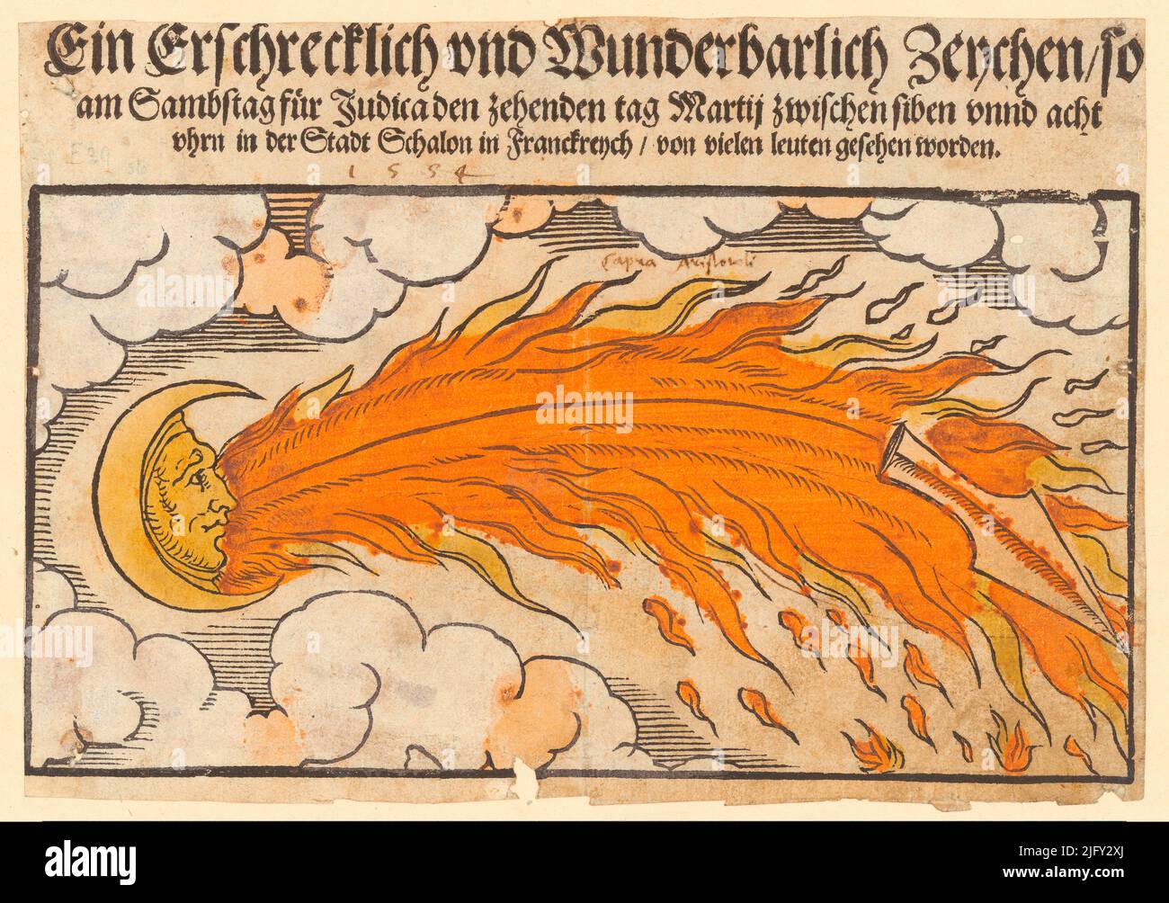 Nocturnal light phenomenon, 16th century illustration Stock Photo - Alamy