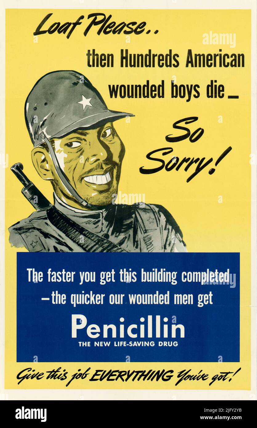 Penicillin use, Second World War poster Stock Photo - Alamy Penicillin use, Second World War poster Stock Photo - Alamy
